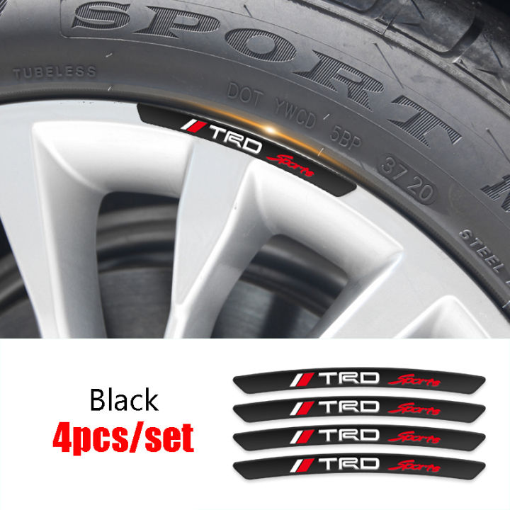 4pcs TRD Logo Car Wheel Hub Stickers Decals Strip Exterior Accessories ...