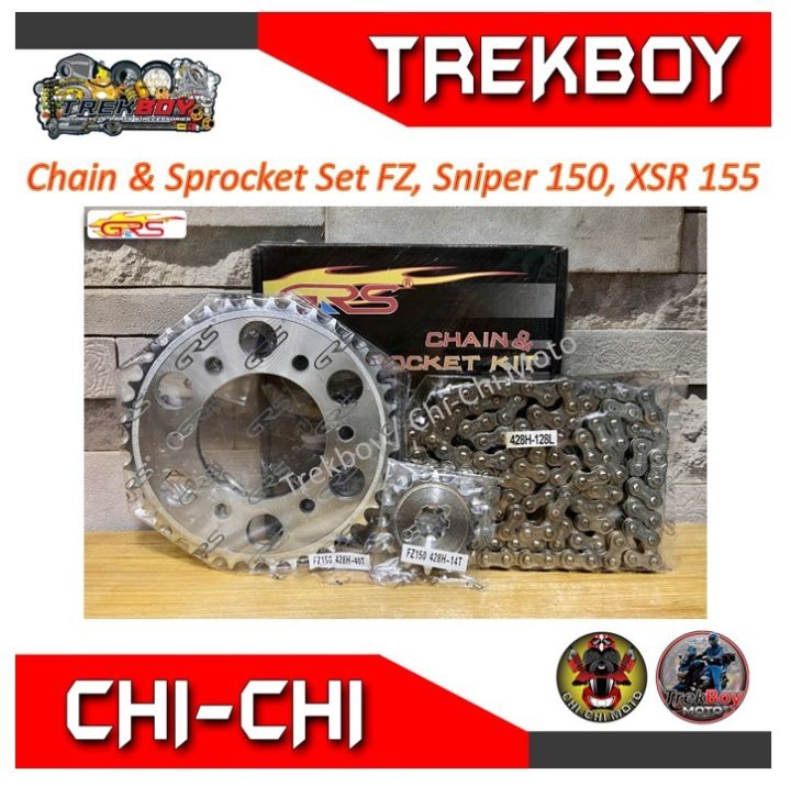 ORIGINAL GRS Chain and Sprocket Set for FZ, Sniper 150, XSR 155 [Made ...