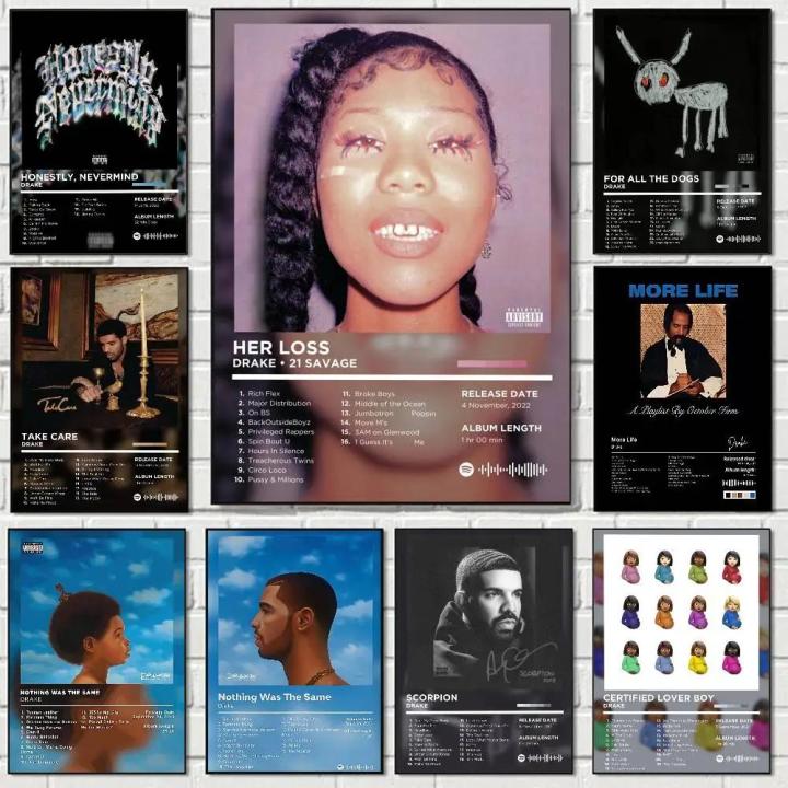 hanxuelioo Wall Art Cetak Poster Seni Album Drake - A5 A4 A3 A2 Hiasan ...