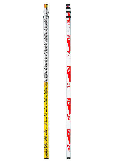 Aluminium Leveling staff /height ruler, telescopic max. 5m length black ...