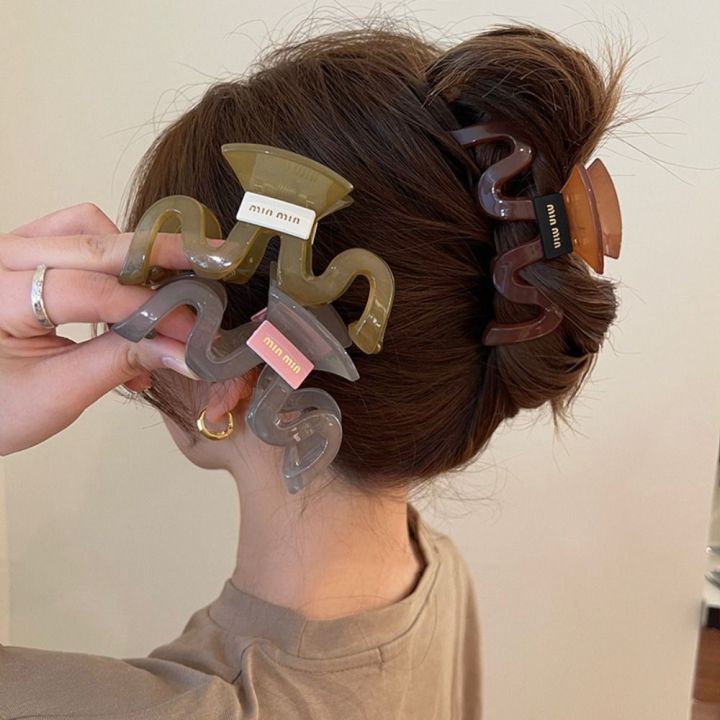 BGGK Chữ cái Kẹp càng cua hình chữ M Sóng Trong suốt Kẹp cá mập hình ...