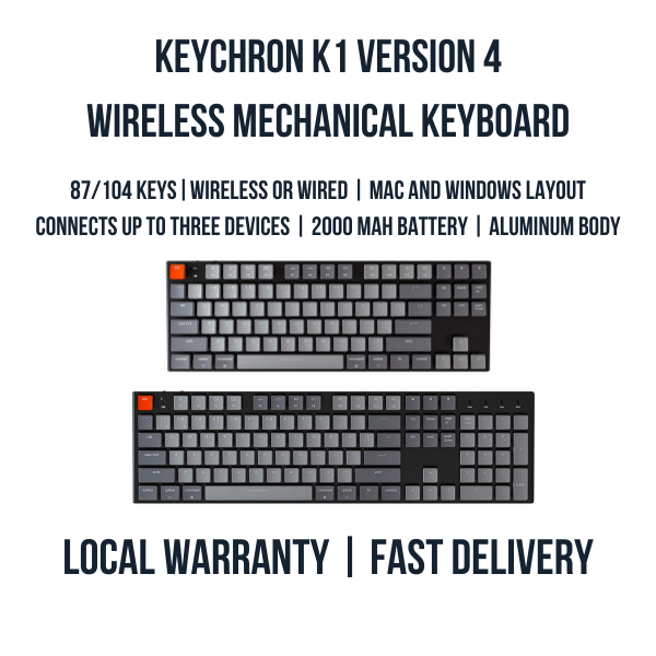 Keychron K1 v4 Wireless Mechanical Keyboard - Suitable for Apple Mac ...