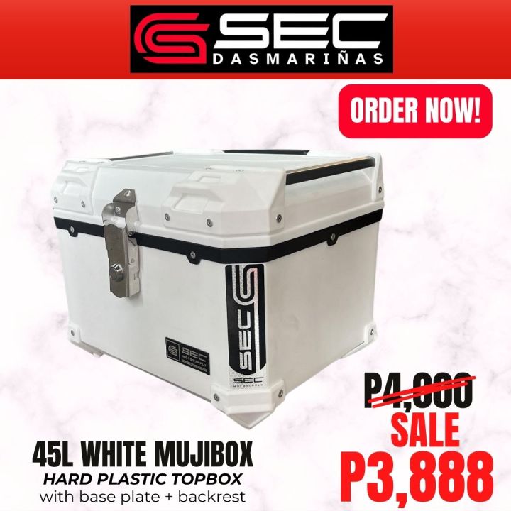 SEC HARD PLASTIC TOPBOX WHITE WITH BASE PLATE | Lazada PH