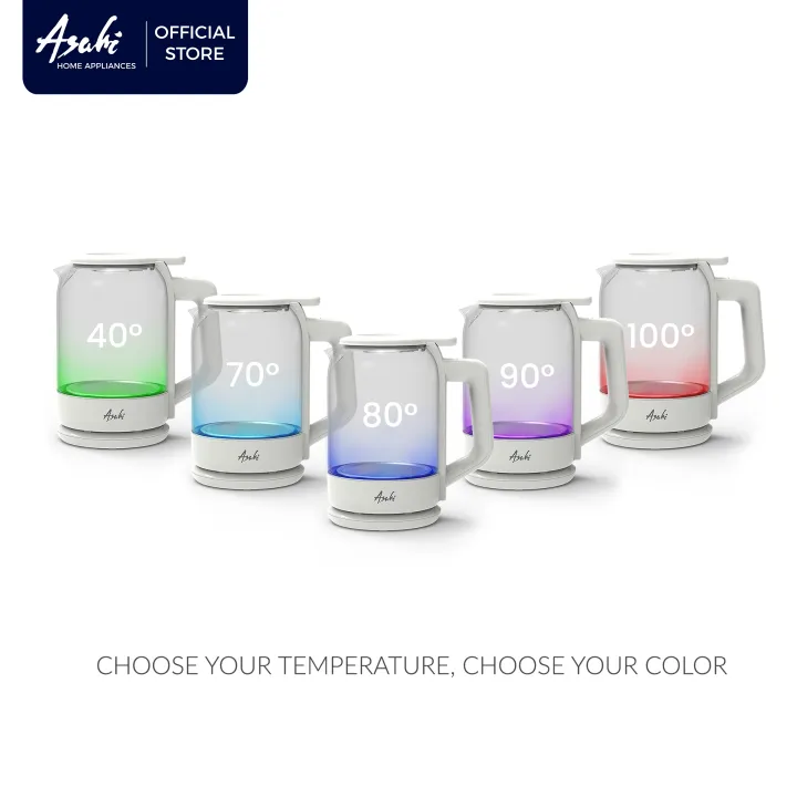Asahi EK 154 Colored Digital Glass Electric Kettle 1.5L | Lazada PH