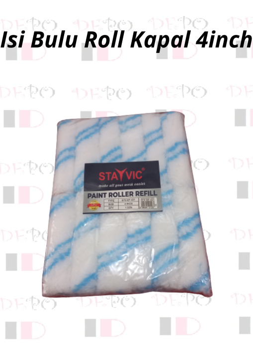 Isi Bulu Roll Kapal Wool 4 inch Refill Roller Cat Tembok & Cat Minyak ...