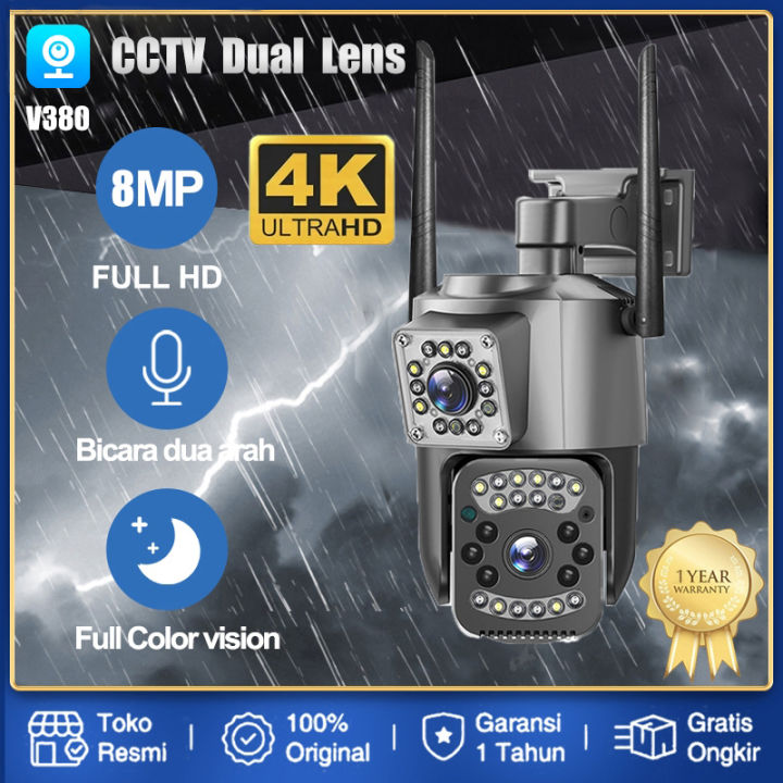 CCTV Kamera V380 Wifi Camera 4K 8MP Dual Lens CCTV Wireless Outdoor IP ...