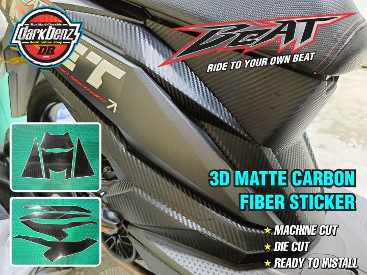 Honda BeAT Fi Version 2 - Inner Rear Part Carbon Fiber Sticker Decal ...