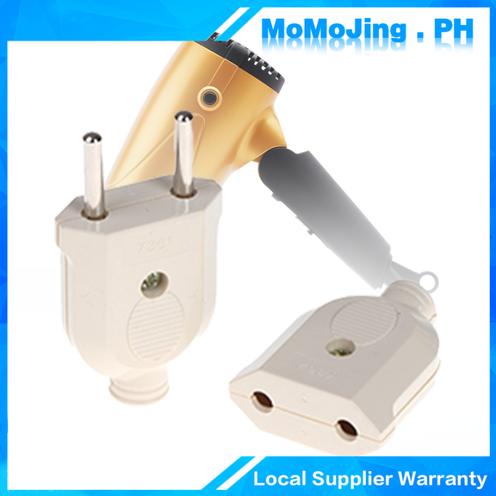 2pcs 2 Pin EU Plug Male Plug Female Socket Male Female Plug Connector ...