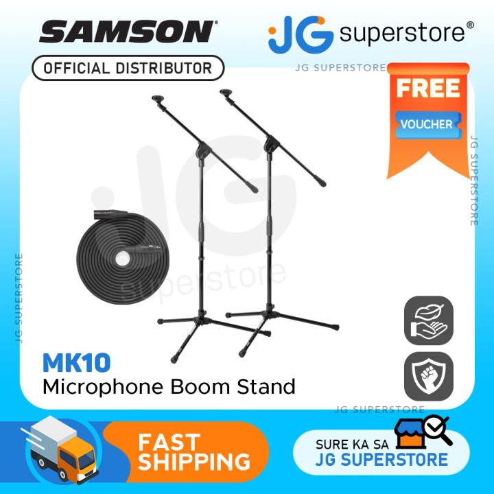 Samson MK10 Lightweight Microphone Boom Stand with Folding Tripod Base ...