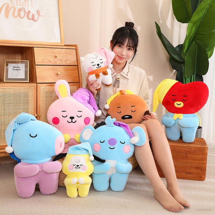 xb 50cm BTS Cartoon BT21 Plush Dolls Gift For Girls Sleeping TATA MANG RJ KOYA CHIMMY COOKIE ...
