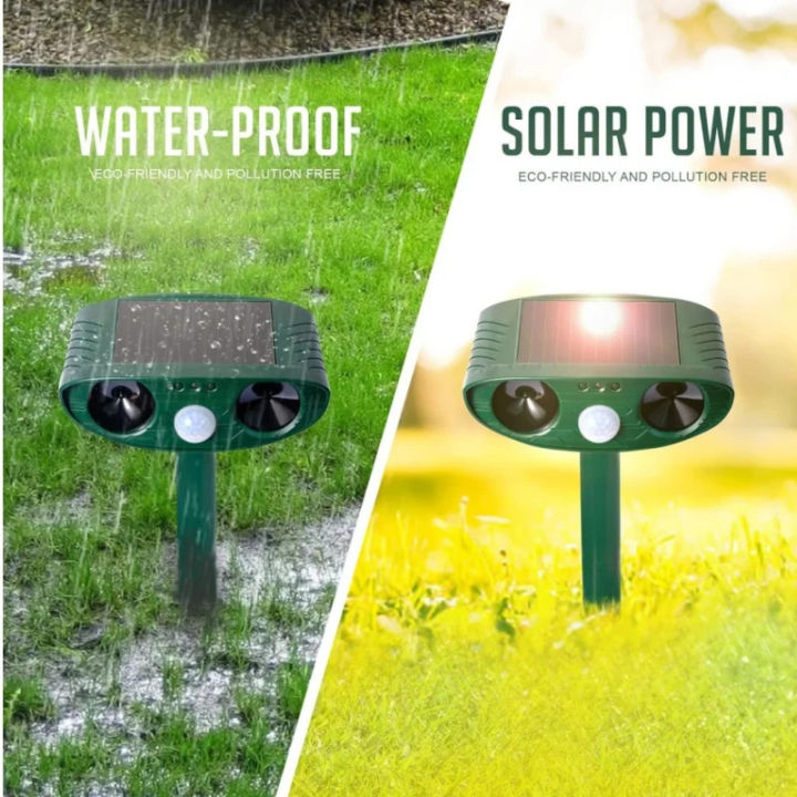 Solar Powered Ultrasonic Animal Repellent with Infrared Motion Sensor ...