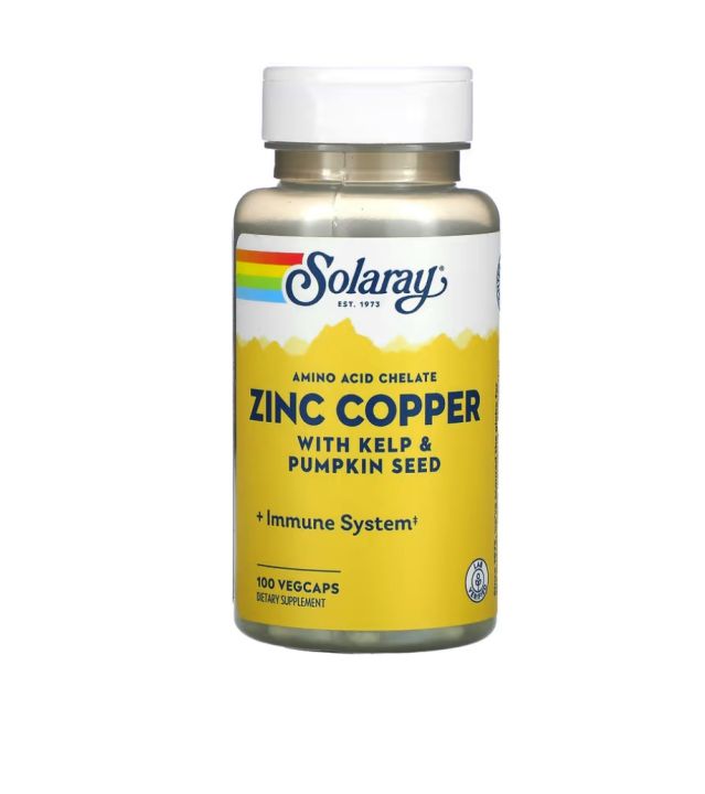 [ ซิงค์ & ทองแดง ] Solaray, Zinc Copper x 100 แคปซูล (Capsules ...