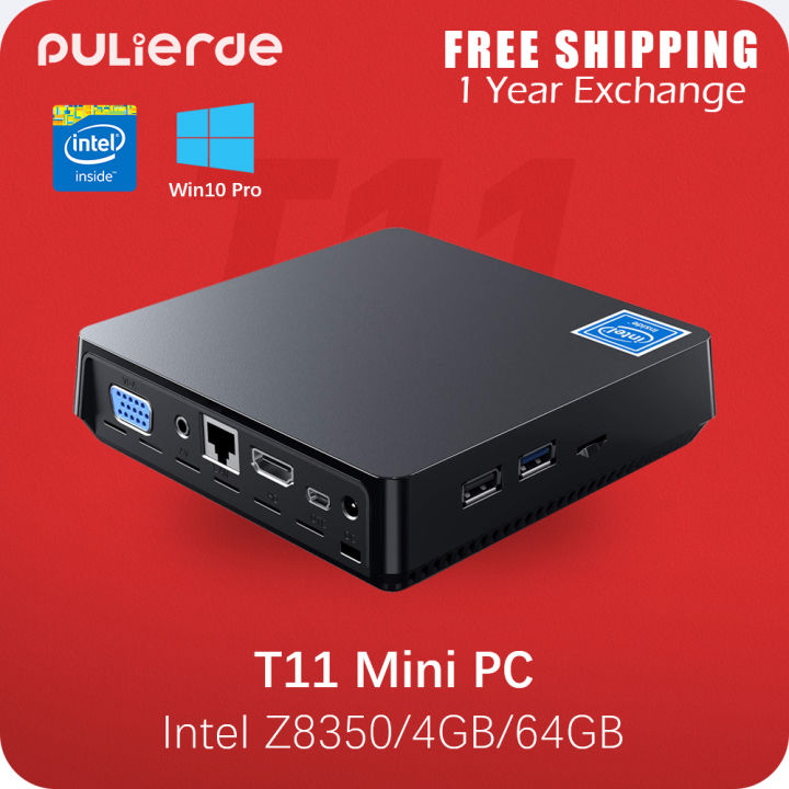 T11 Plus Mini PC Windows 10 Pro Intel x5-Z8350 4GB+64GB eMMC Support 2 ...