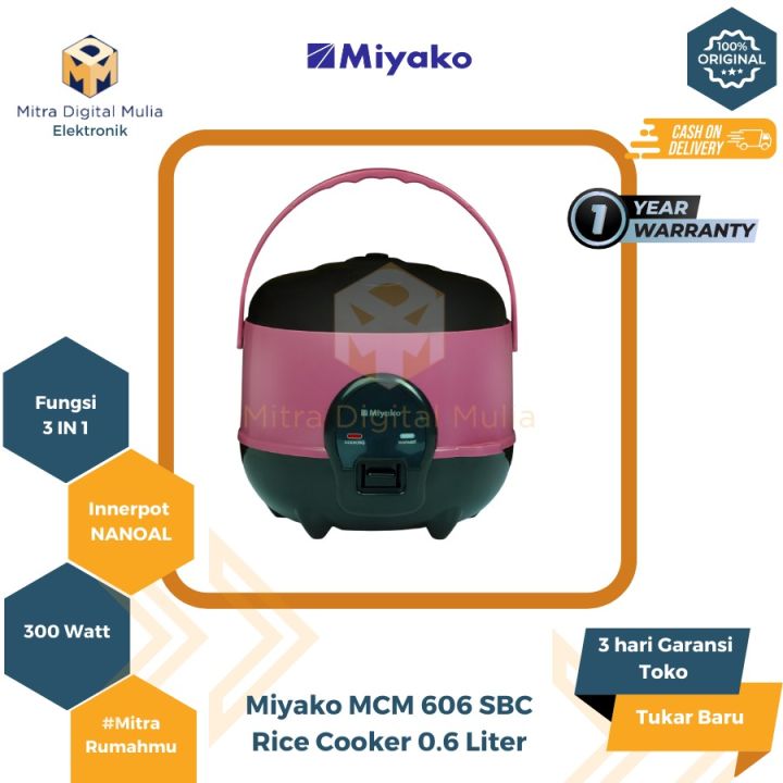 Miyako MCM 606 SBC Rice Cooker Stainless Body 0.6 Liter | Lazada Indonesia