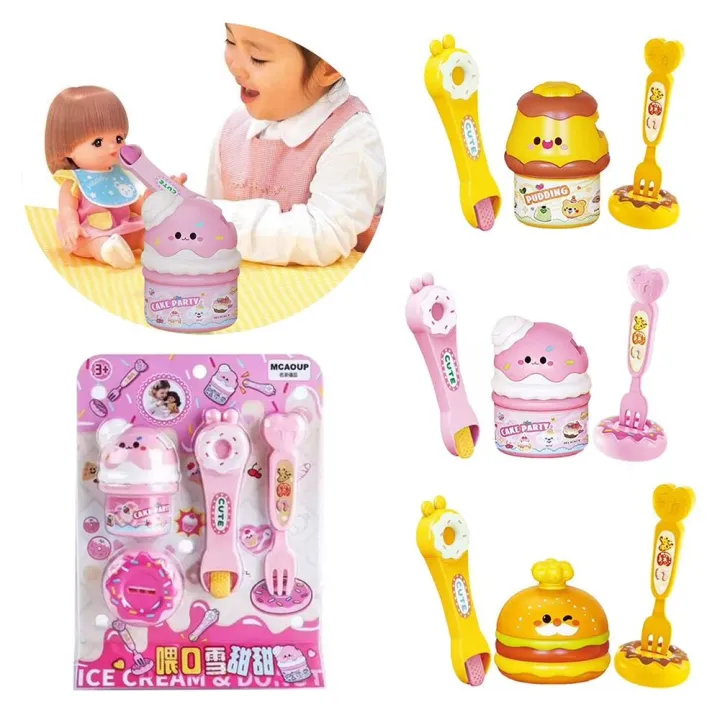 DOHOHO Simulation Hamburger Pudding Feeding Toy Jelly Interactive Play ...