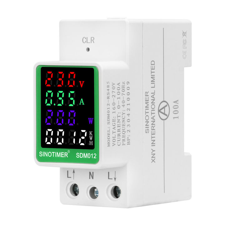 SINOTIMER SDM012 AC Digital Display Energy Meter Multifunctional 110V ...
