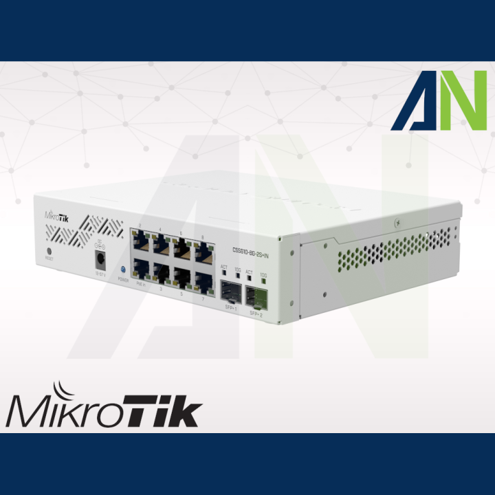 MikroTik Cloud Smart Switch CSS610-8G-2S+IN, 8-port Gigabit Ethernet, 2 ...