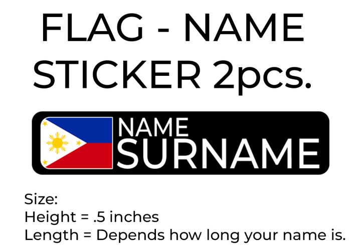 2pcs Flag Name Sticker, Personalized, Waterproof | Lazada PH