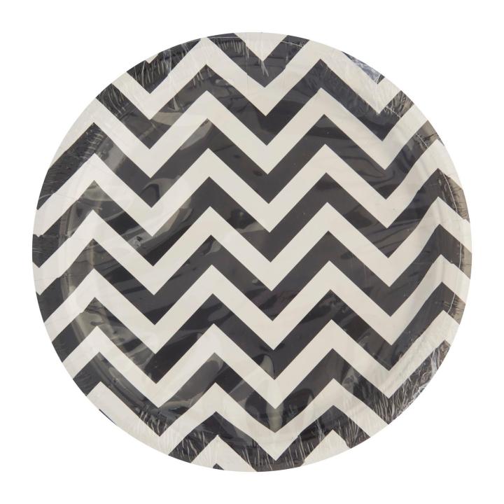 CGS 7" Big Wave Design Paper Plates (Black) (10Pcs) - Disposable ...