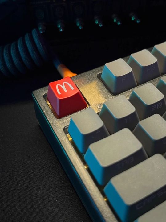 McDonald's keycap M key pattern mechanical keyboard cap single low axis ...