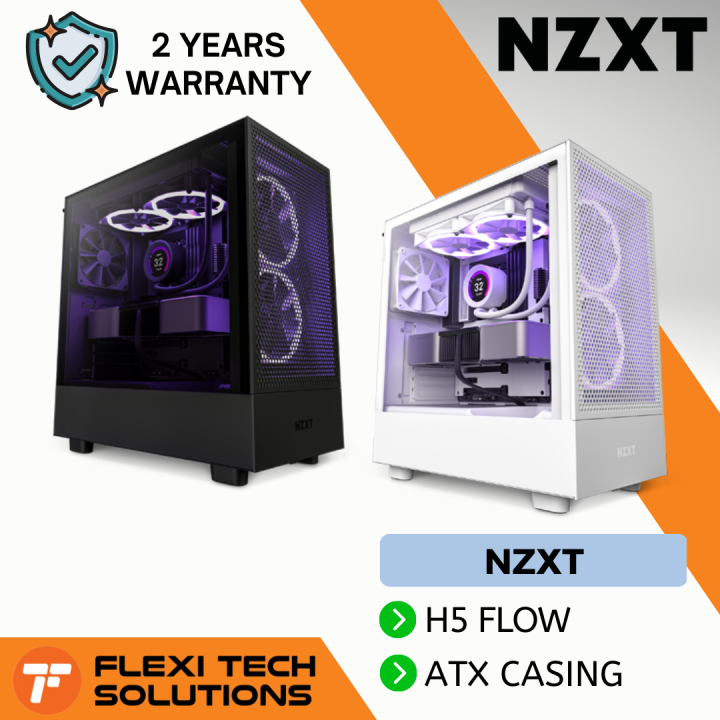 Flexi Tech NZXT H5 Flow Mid-Tower Case Compact ATX Airflow PC Desktop ... Flexi Tech NZXT H5 Flow Mid-Tower Case Compact ATX Airflow PC Desktop ...