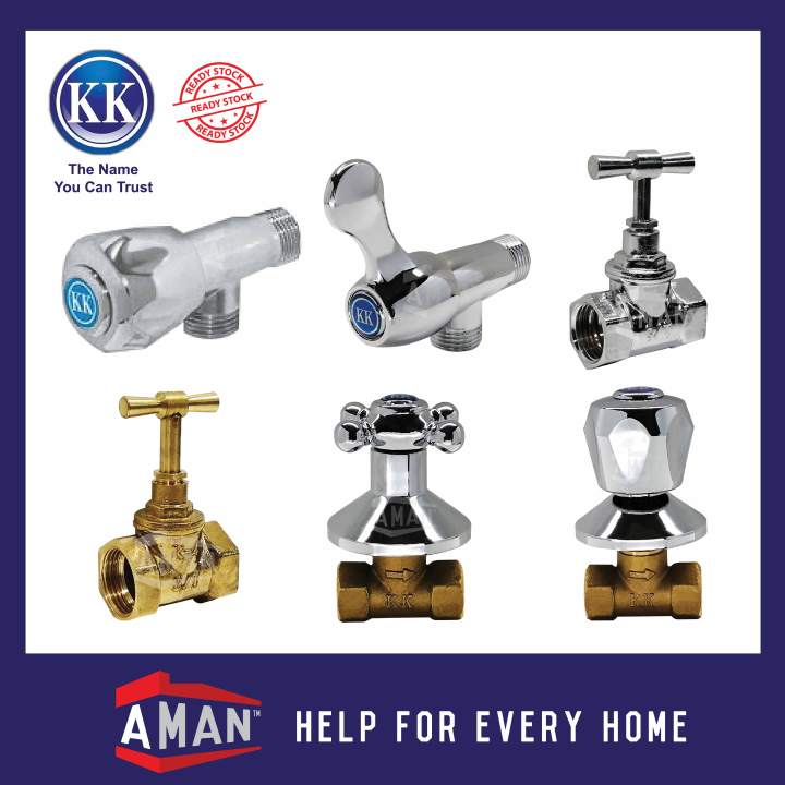 KK BRAND Chrome Angle Valve Brass Stopcock Shower Stopcock Valve Stop ...