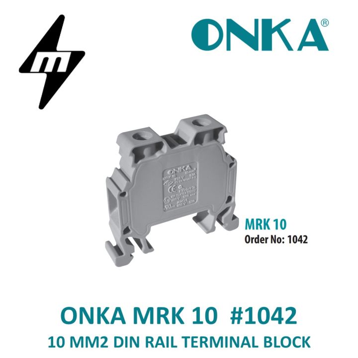 ONKA MRK 1042 MRK Series Screwed type Rail Terminal Block 10 mm | Lazada PH