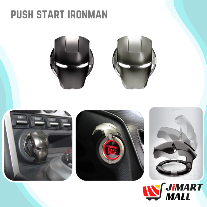 PUSH START IRONMAN BUTTON COVER Universal Engine Auto Start Stop ...