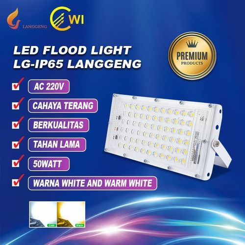 LAMPU SOROT LED 50 WATT KUNING LANGGENG LAMPU TEMBAK 50w FLOOD LIGHT ...