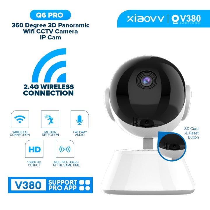 V380 Q6 Pro CCTV Camera Wifi Connect to Cellphone 1080P HD Night Vision ...