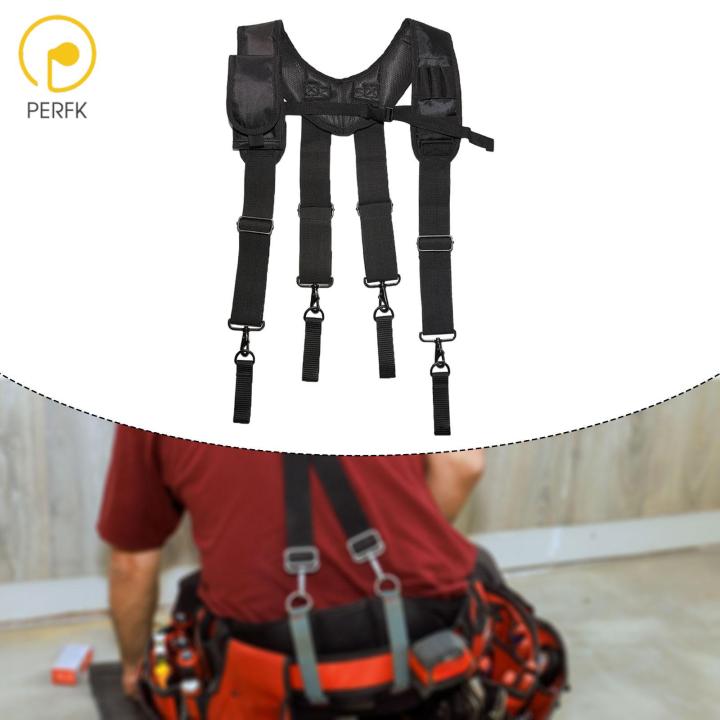 Perfk Tool Belt Suspender with Attachment Loops Portable Heavy Duty ...