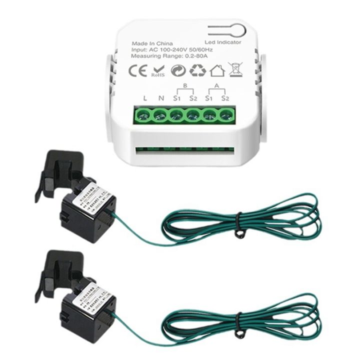 Tuya WiFi Smart Meter Digital Meter Smart Meter 80A Current Transformer ...