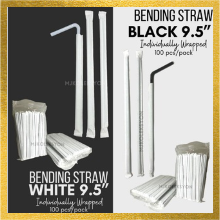( LAZ-5 )Bending Straw Individually Wrapped 100pcs Plastic Straw ...