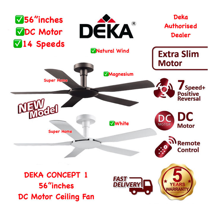Deka DC Fan Ceiling Fan CONCEPT 1 56 inch 5 Blades DC Motor Ceiling Fan ...