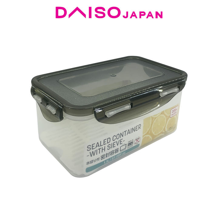 Daiso Microwaveable Sealed Container with Sieve (1.1L) | Lazada PH