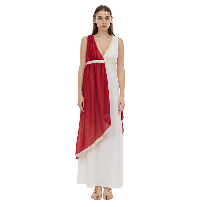 Women Greek Goddess Toga Ancient Roman Senator Caesar Halloween Costume ...