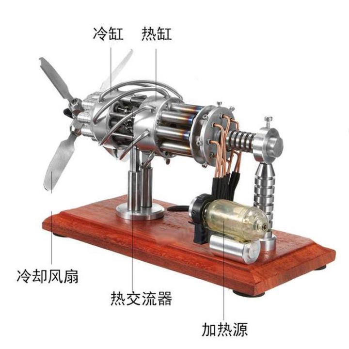 A 16-cylinder aircraft engine model with Trinx swash plate and an 8 ...