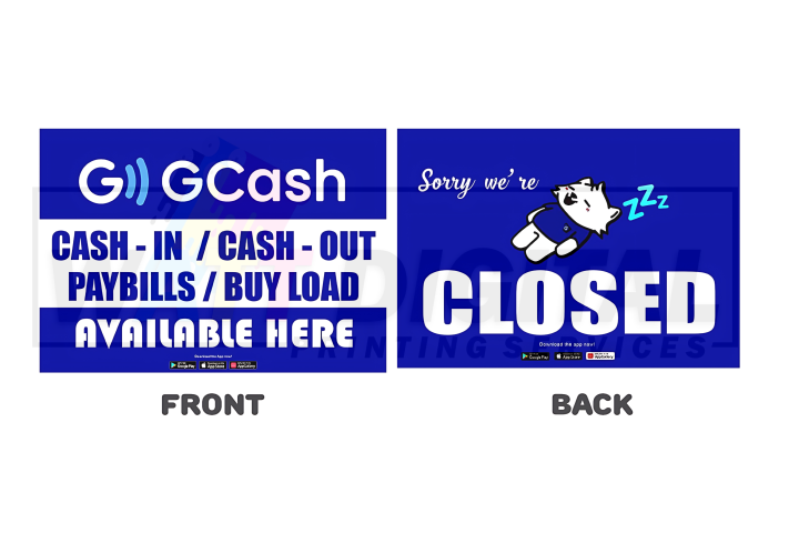 Costumized GCash In Cash out Tarpaulin Banner Signage 12oz with Free ...