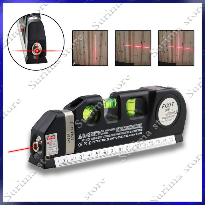 4in1 Multipurpose Measuring Instrument La-ser Spirit Level with Metric ...