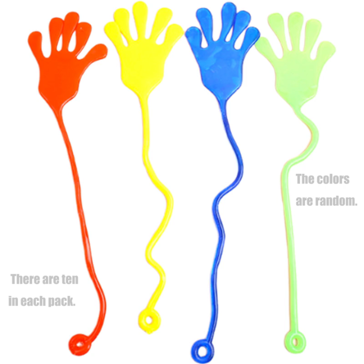 Funny Elastic Hand Shape Toy Pack Of 10 Portable Travel Companion For ...