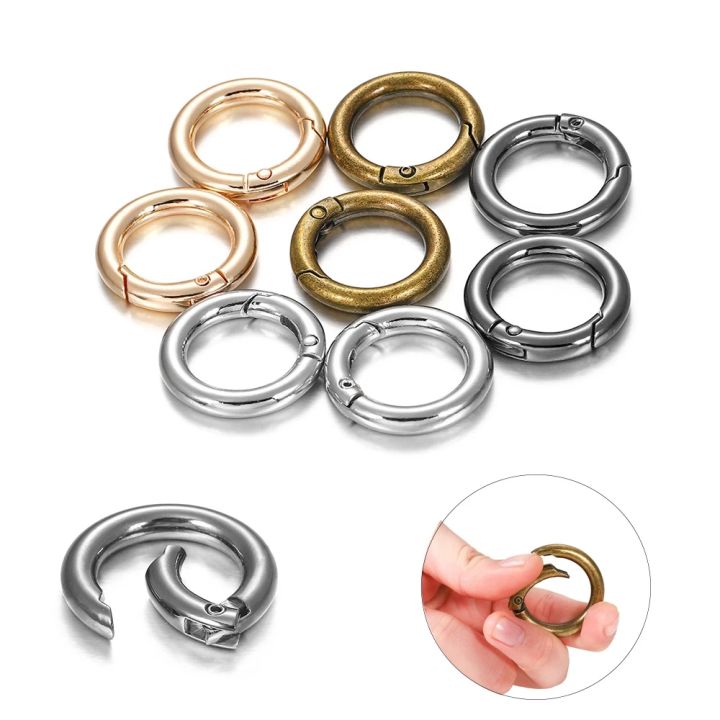 5Pcs Spring O-Ring Buckles Clips Carabiner Purses Handbags Round Push ...