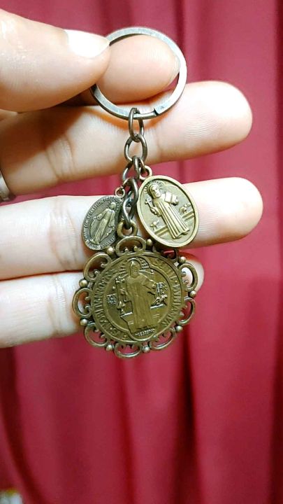 St. Benedict Miraculous Antique Flower Medal with Medallia Milagrosa ...