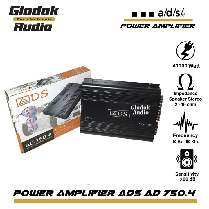 Power Amplifier 4 Channel Mosfet ADS AD 750 . 4 hitam | Lazada Indonesia