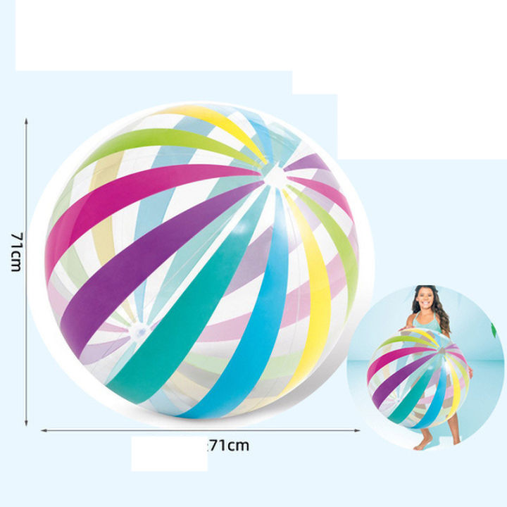 INTEX Giant Beach Ball 107cm Inflatable LARGE 42” Jumbo Rainbow Pool ...