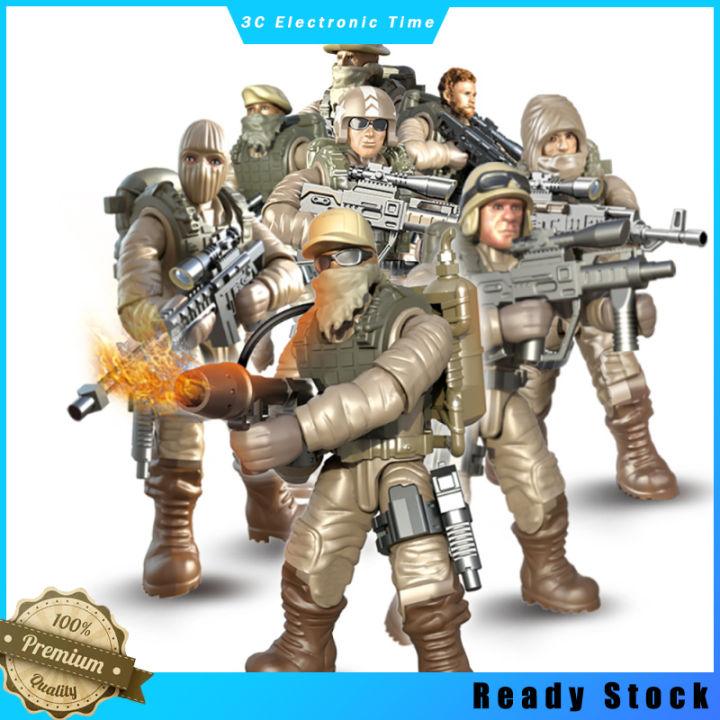Military Soldiers Building Blocks Minifigure Assembled Building Bricks ...