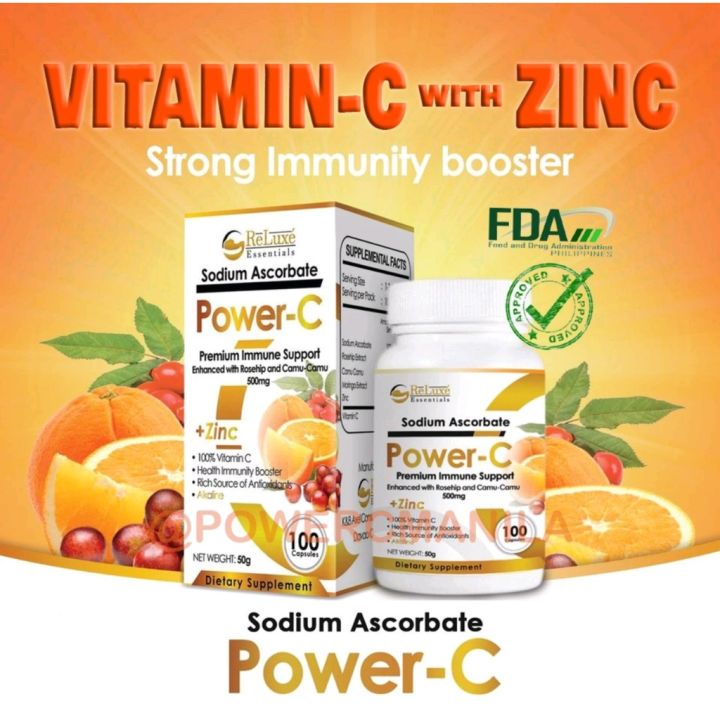 Power-C Vitamin C (Sodium Ascorbate) with Zinc (100% Organic and Non ...