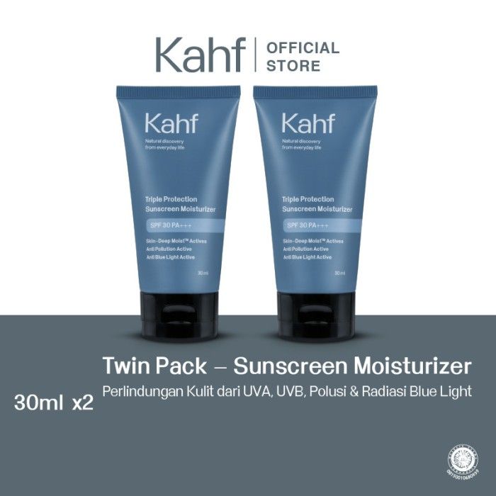 Kahf Triple Protection Sunscreen Moisturizer 30 ml Twin Pack - Isi 2 ...