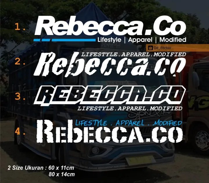 Stiker rebecca kaca truk cutting stiker kaca truk pick up l300 | Lazada ...