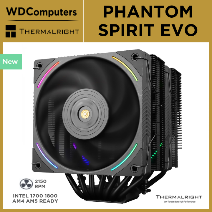 Thermalright Phantom Spirit 120 EVO CPU Air Cooler, 7 Heat Pipes DUal Tower Computer Cooler, AMD ...