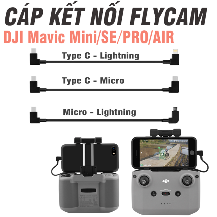 Cáp kết nối tay điều khiển flycam Dji và điện thoại cho flycam DJI NEO air3 mavic3, mini 3pro ...
